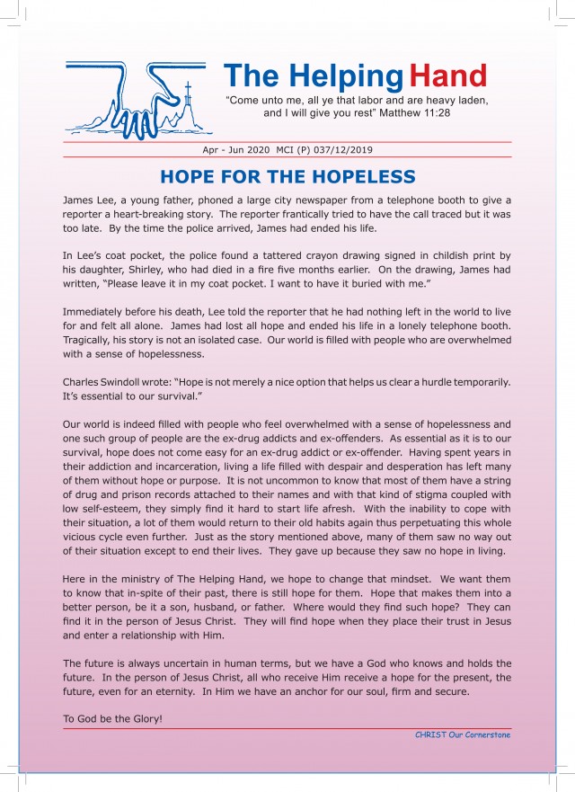 E-Newsletter – The Helping Hand